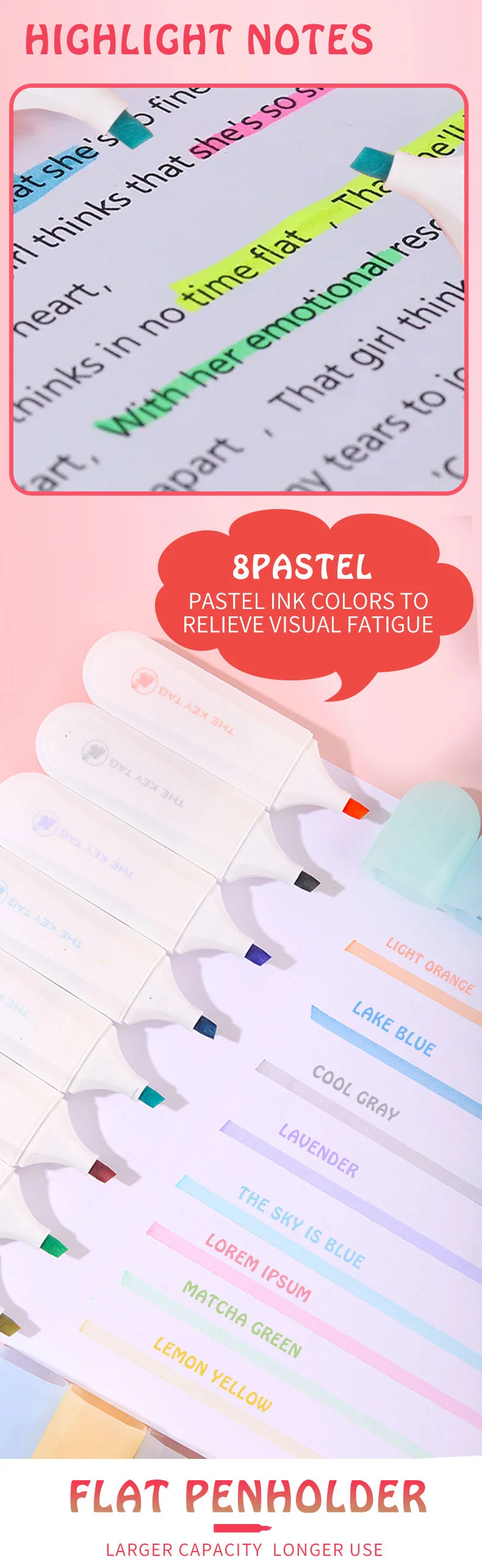 Custom Pastel Highlighter Pens-Greenwill Stationery