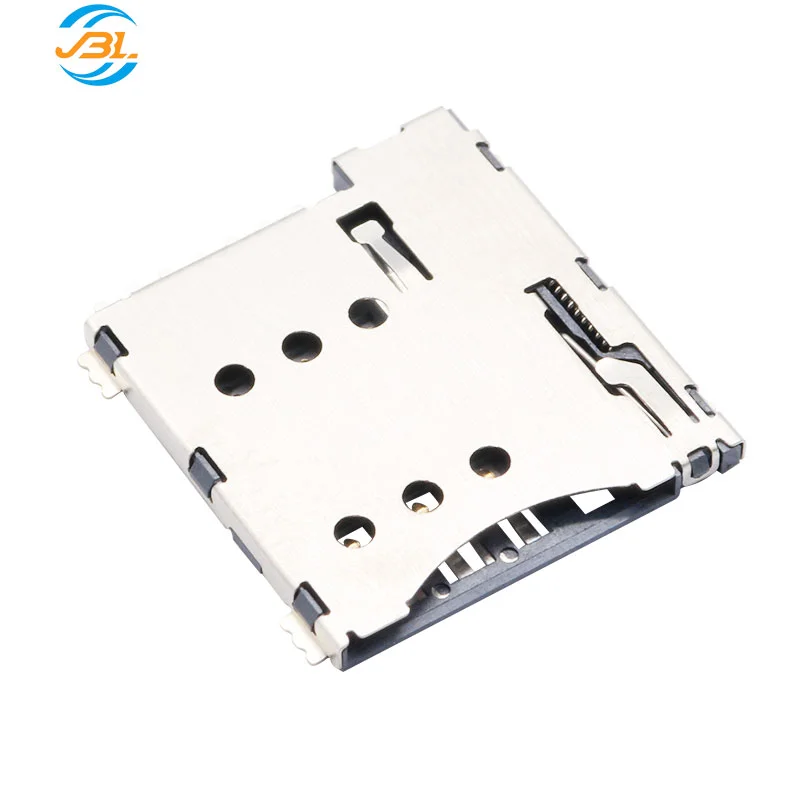 JBL-MS004-100 7pin SIM CARD SLOT FEMALE PUSH PUSH CONNECTOR 1.35H SMT