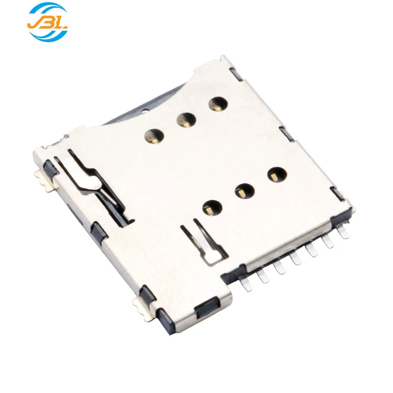 JBL-MS004-100 7pin SIM CARD SLOT FEMALE PUSH PUSH CONNECTOR 1.35H SMT