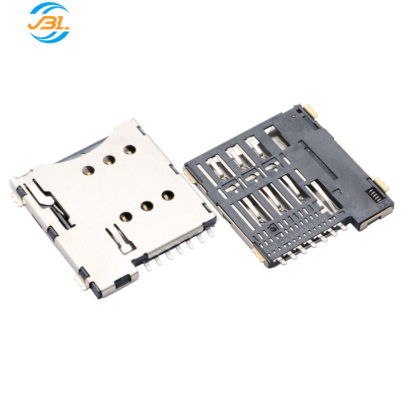 JBL-MS004-100 7pin SIM CARD SLOT FEMALE PUSH PUSH CONNECTOR 1.35H SMT