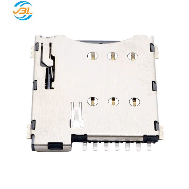JBL-MS004-100 7pin SIM CARD SLOT FEMALE PUSH PUSH CONNECTOR 1.35H SMT