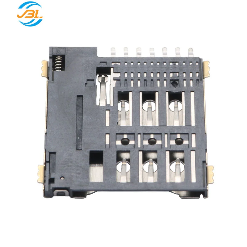 JBL-MS004-100 7pin SIM CARD SLOT FEMALE PUSH PUSH CONNECTOR 1.35H SMT