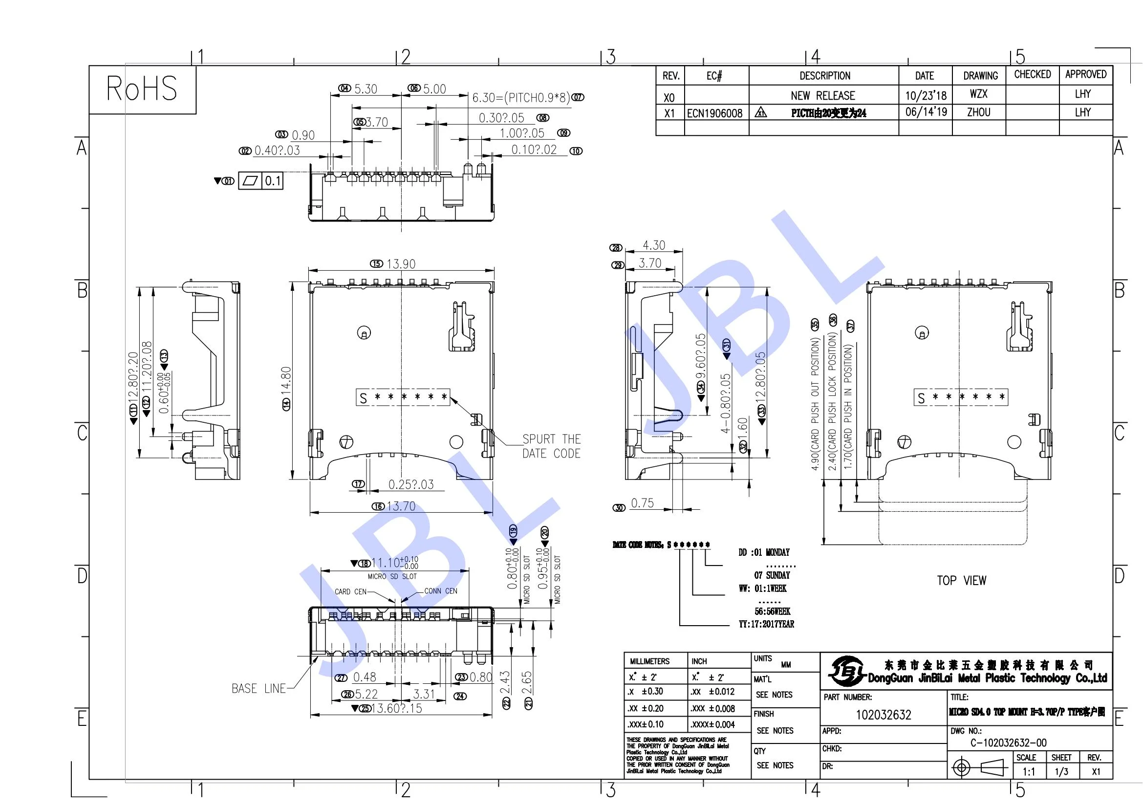micro sd4.0 card push push socket connector SMT