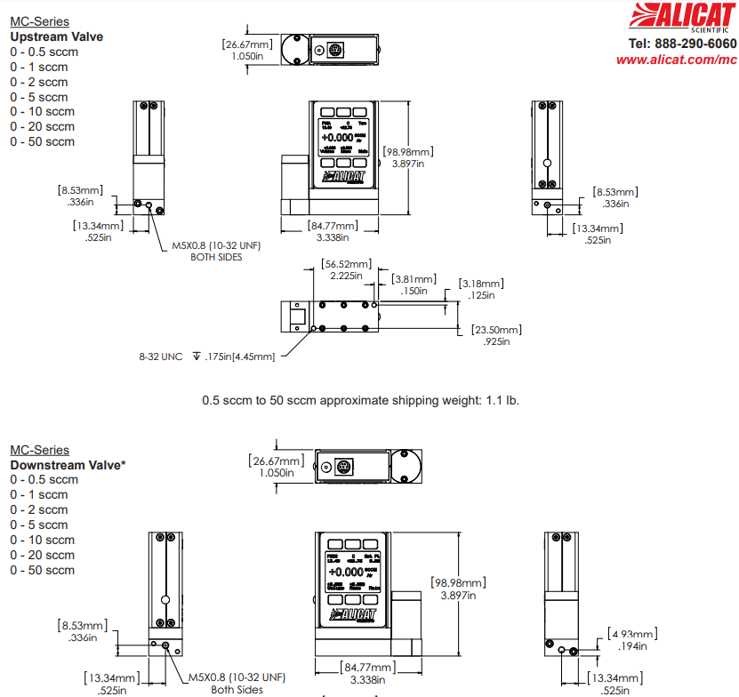 美国Alicat艾里卡特美国Alicat艾里卡特MC/MCR/MCV/MCRW/MCR/P气体质量流量控制器MCS/MCRS耐腐蚀气体流量控制 ...