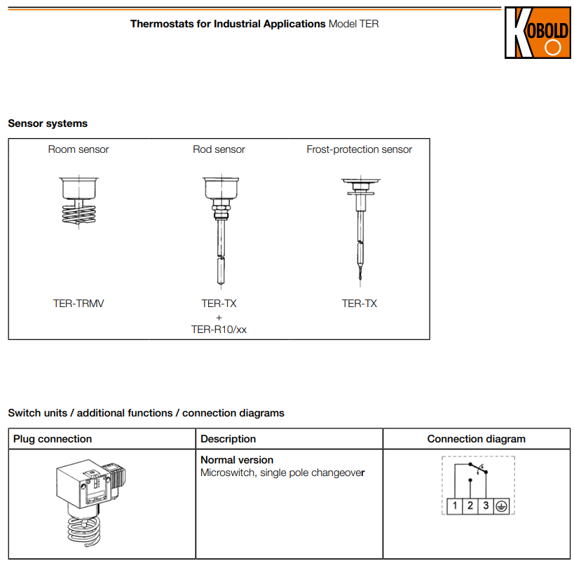 KOBOLD科宝TWR-120900(NC,90°C) 温度继电器TWR-22090L温控器 TWR-110400（NC,40°C) 温控阀 ...