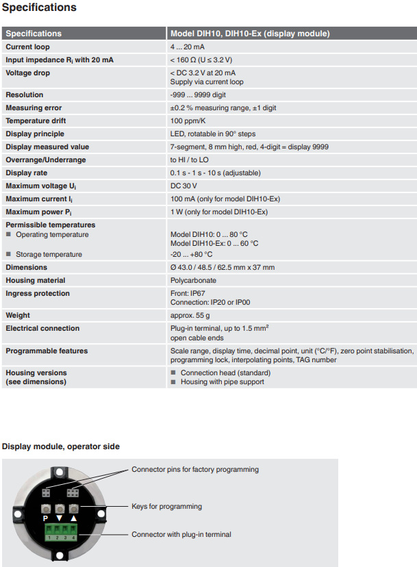 苏州知非代理WIKA威卡DI10/DI25/DI30/DI35/DI32-1多功能数显仪DIH10/DIH10-EX集成数显模块接线盒DIH50/DIH52带HART协议通讯的电流回路现场显示 ...