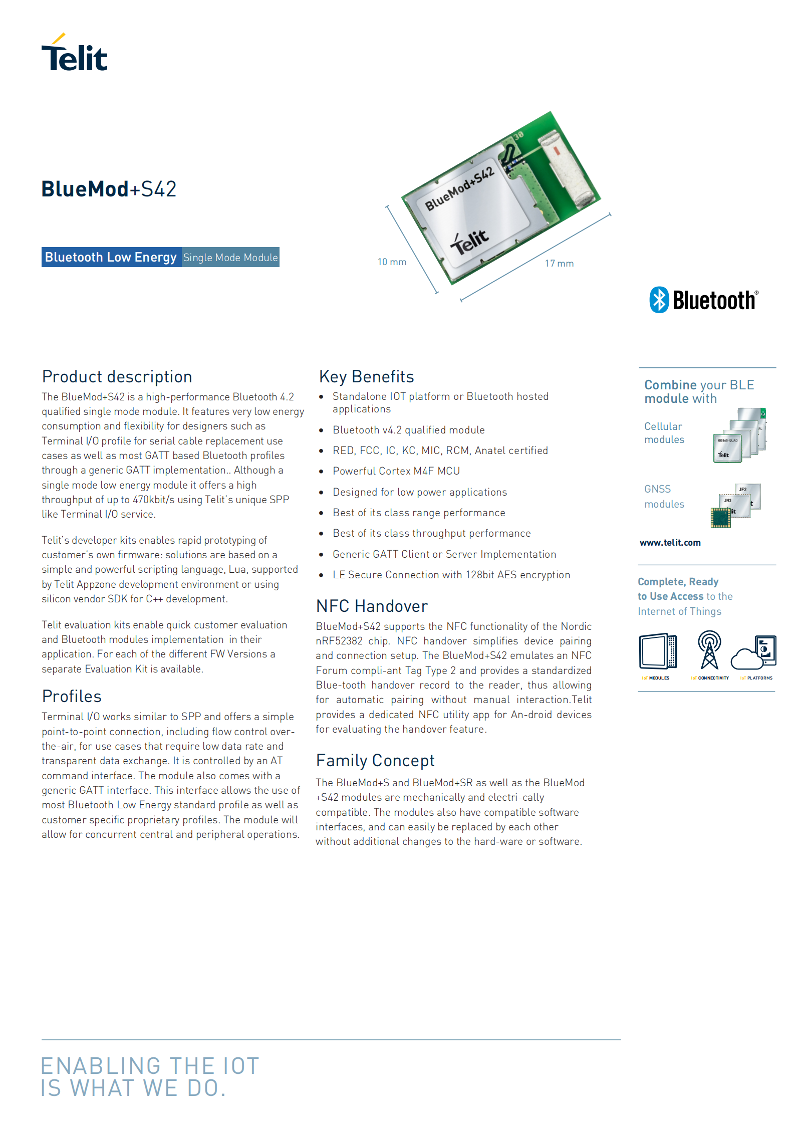 Telit BlueMod+S42-上海修束电子有限公司