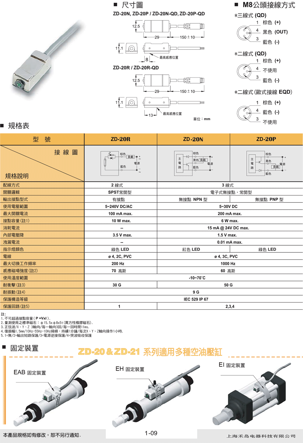 ZD-20系列 磁性开关-上海禾岛电器科技有限公司