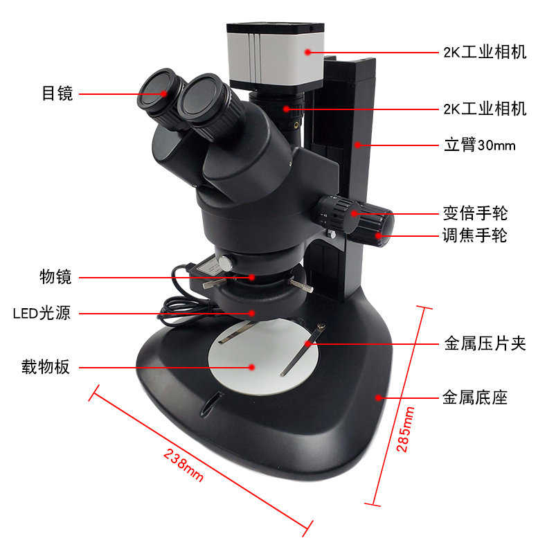 三锵泰达高清2K三目体式显微镜