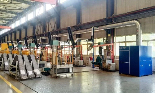 High vacuum central dust collection system in modern factory