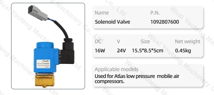 Atlas Copco Solenoid Valve In Compressor Provider & Supplier - Youteng