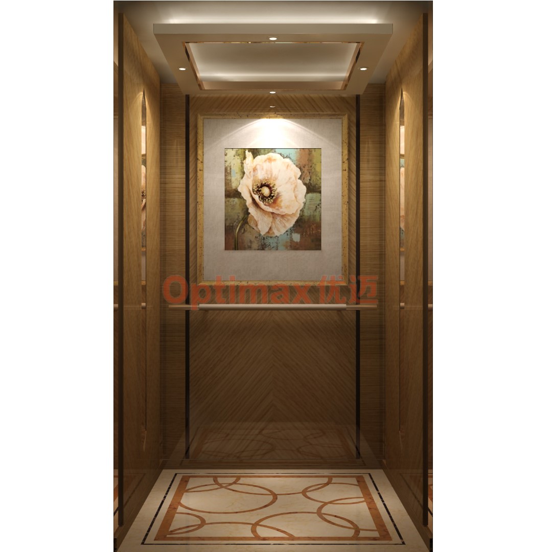 Wood Veneer Home Lift Cabin Decoration Exporter-Rose Gold-Optimax