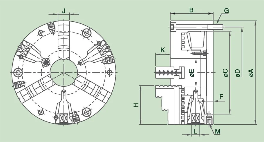 Chandox 3DACT 3-Jaw Adjustment Steel Body Scroll Chucks
