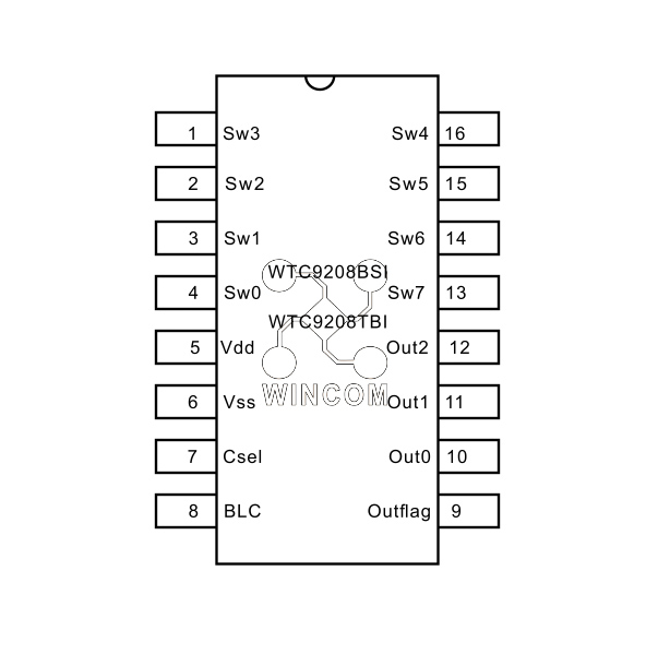 WTC9208BSI---8键BCD输出电容式触摸IC_深圳市万代智控电子技术有限公司