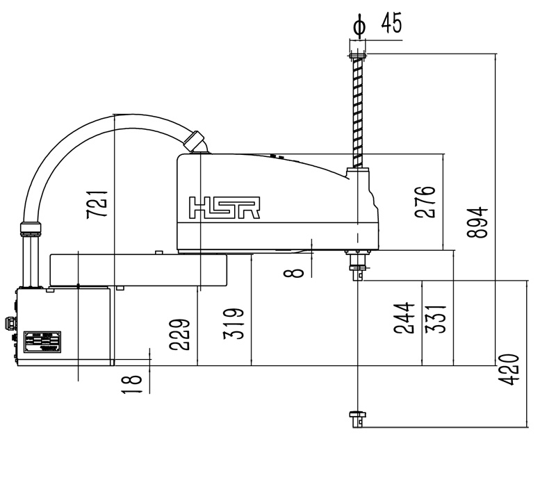 HSR-SR20800工业机器人 华数四轴机器人 SCARA四轴关节机器人