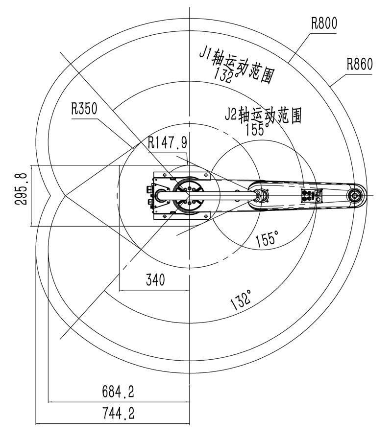 HSR-SR20800工业机器人 华数四轴机器人 SCARA四轴关节机器人