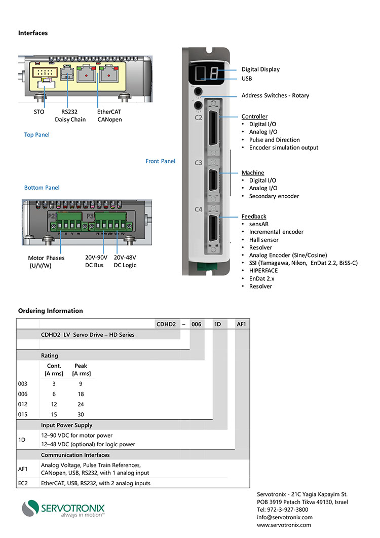 CDHD2-LV 低压高性能伺服驱动器
