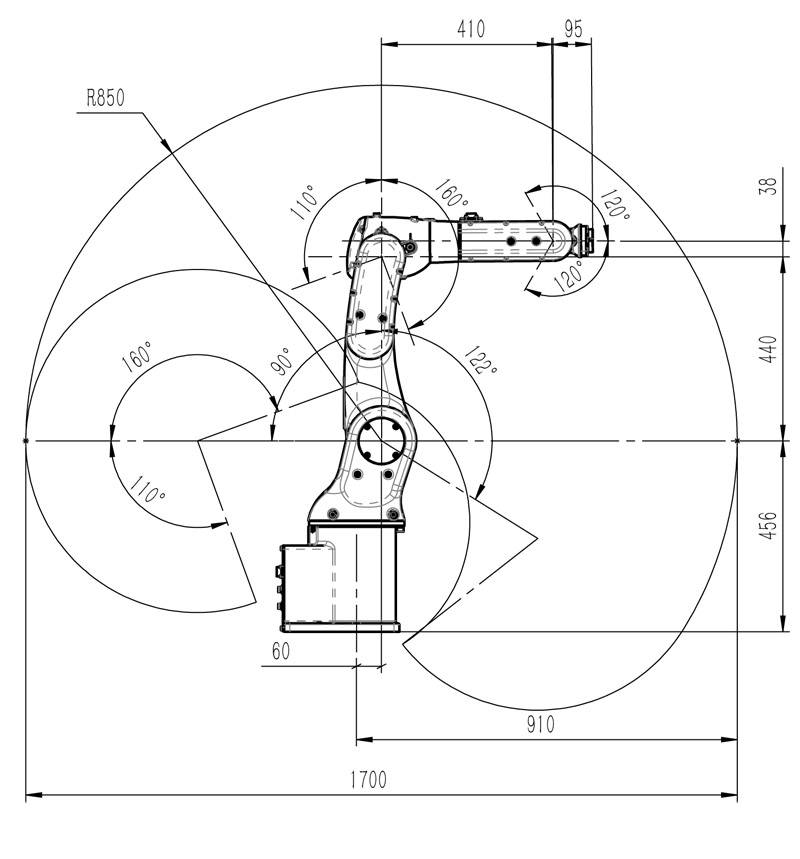 HSR-JR607工业机器人 分体式结构6轴机器人