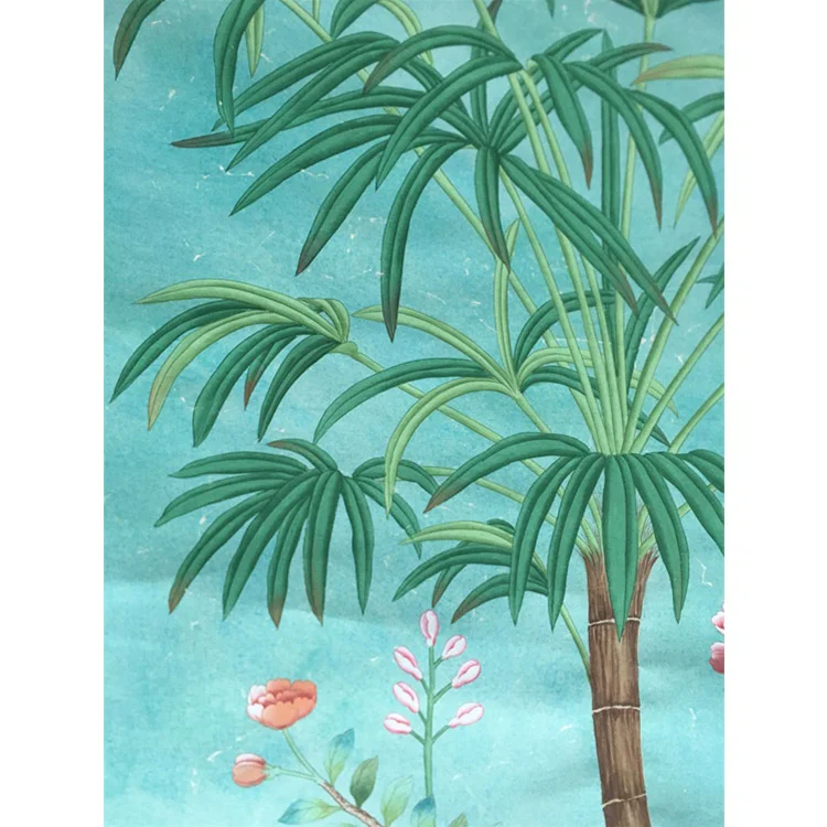 Chinoiserie Hand Painted Wallpaper On Edo Xuan Paper-Ecwallpaper