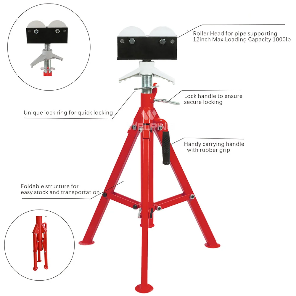 High Fold A Jack Pipe Stand With Roller Head