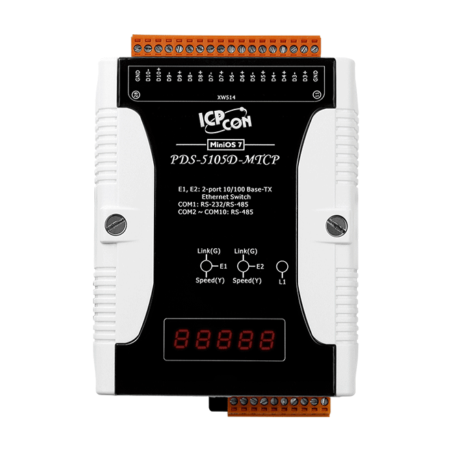 泓格_ICPCON_PDS-5105D-MTCP_多串口服务器_泓格科技大陆公司_上海栎帛电子科技有限公司