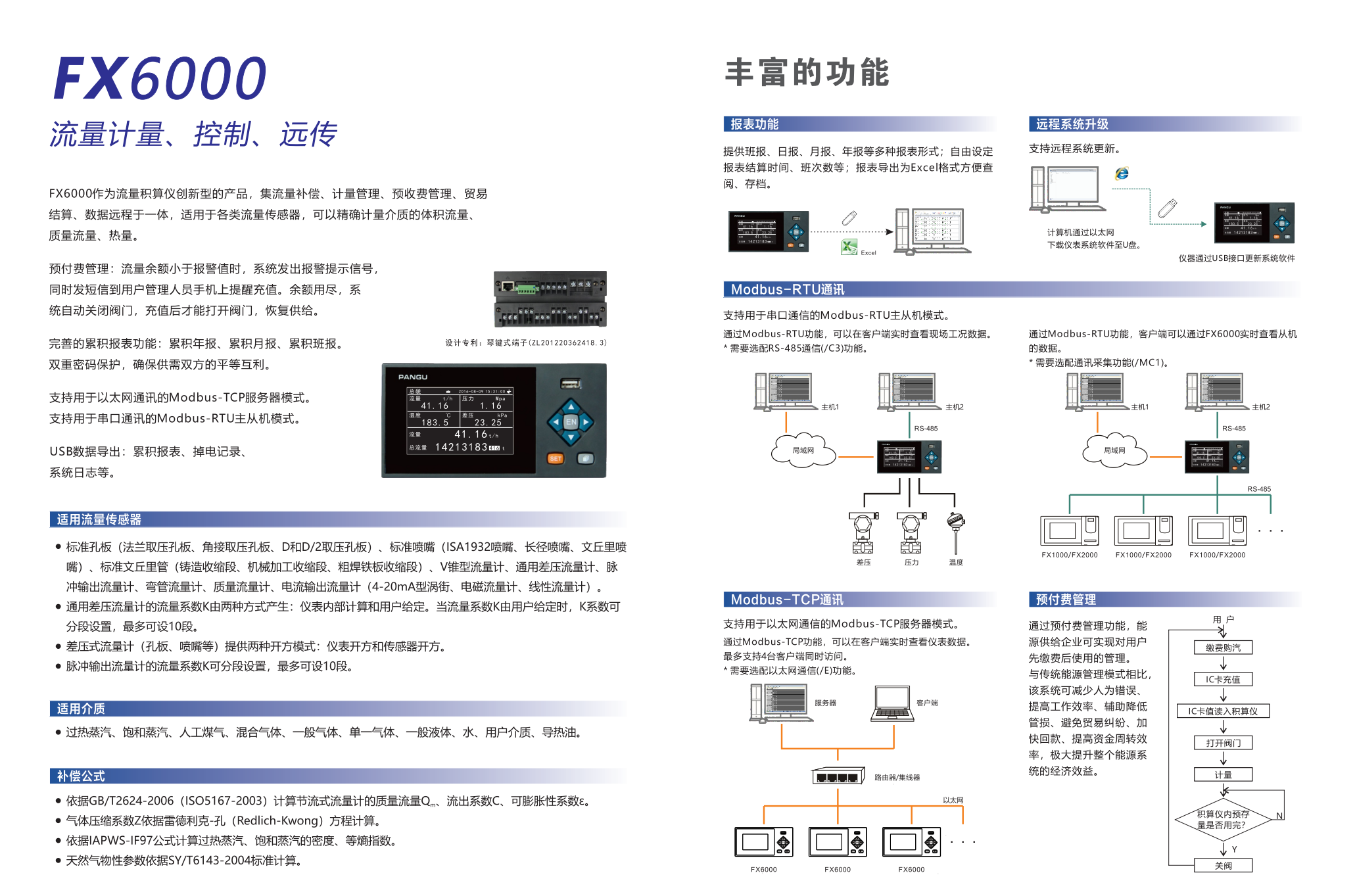 流量/热量积算仪（FX6000）-杭州盘古自动化系统有限公司