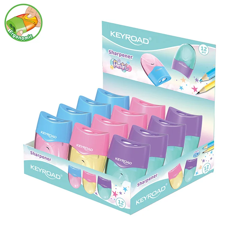 ABS-PS-Easy-Grip Sharpener With Trash Bin Container-2 Hole