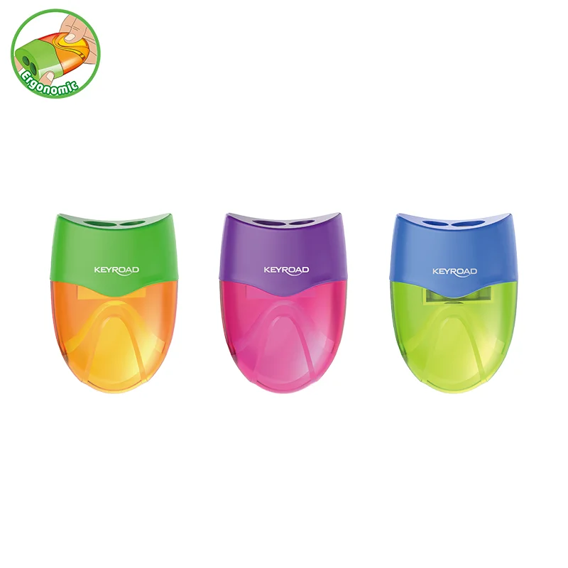 ABS-PS-Easy-Grip Sharpener With Trash Bin Container-2 Hole