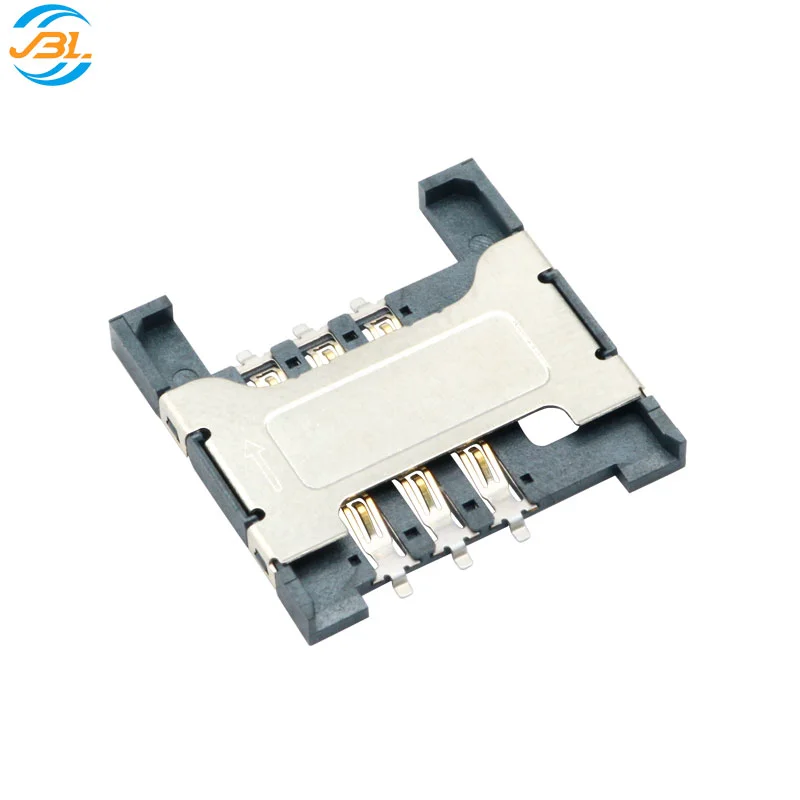 JBL-SM018-000 2.0H 6pin micro push pull fixed cover sim card slot socket connector smt-china ...