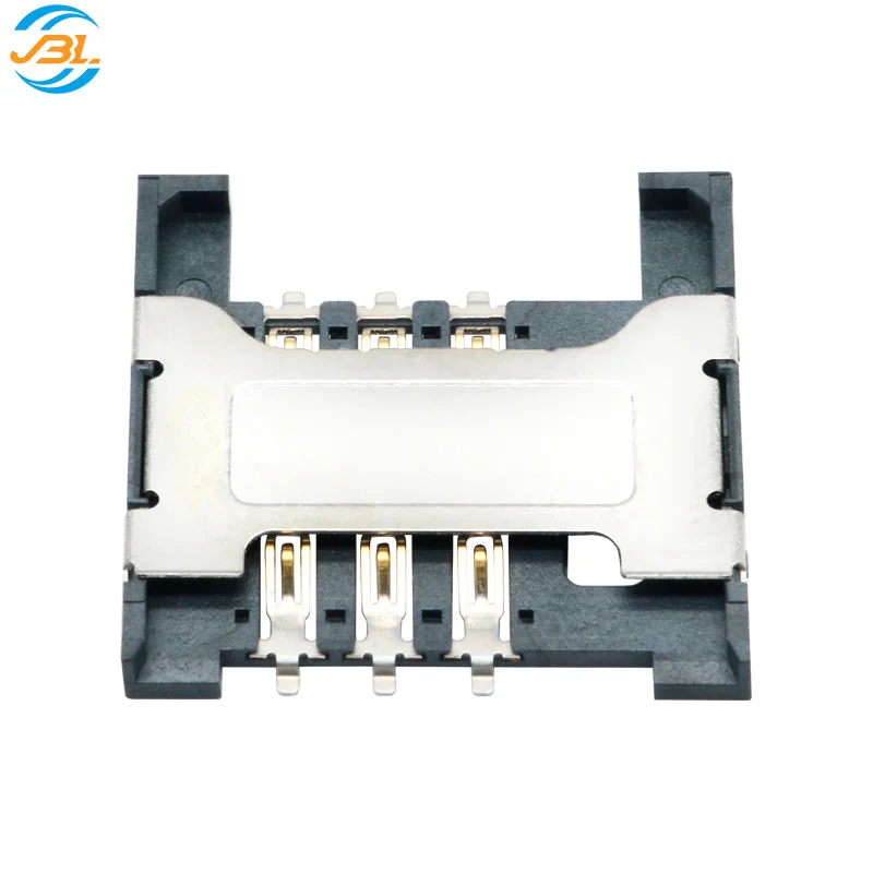 JBL-SM018-000 2.0H 6pin micro push pull fixed cover sim card slot socket connector smt-china ...