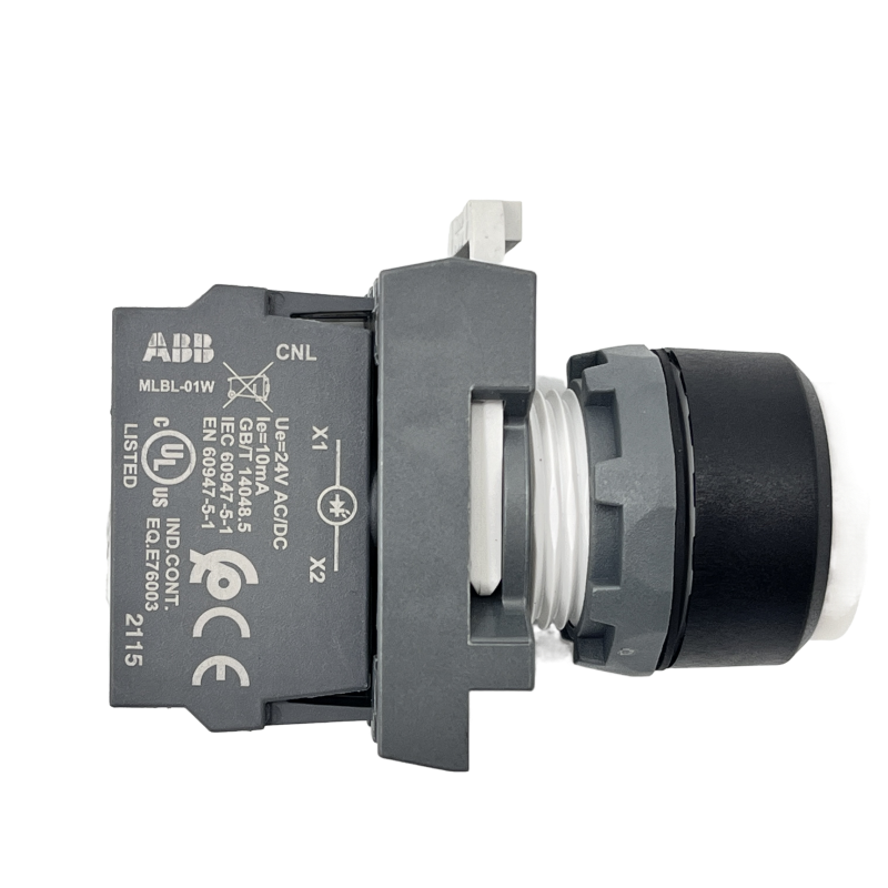 IRC5 完整白色马达上电按钮带灯MLBL-01W_佛山超仁机器人科技有限公司