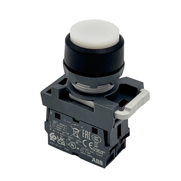 IRC5 完整白色马达上电按钮带灯MLBL-01W_佛山超仁机器人科技有限公司