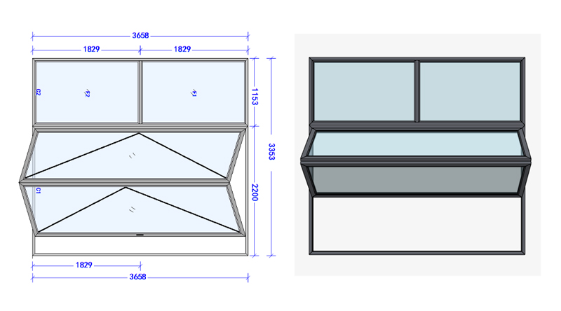 Internal or External Open Sashes Folding Bi-folded Windows-FAMOUS