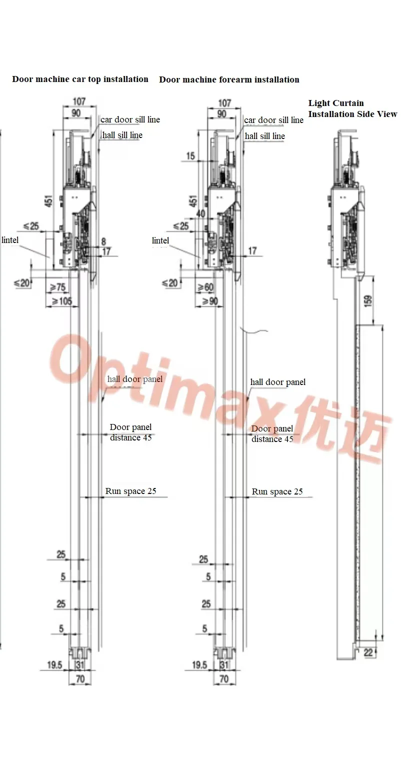 Four Panel Elevator Door System Wholesaler-Center Opening-Household-Optimax