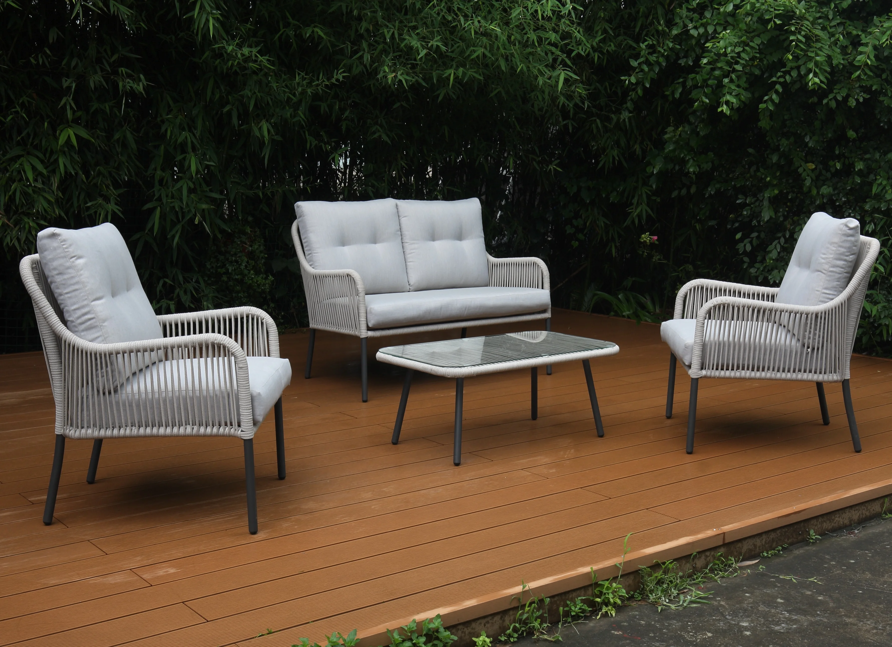 2 Seat Outdoor Rope Sofa And Armchair Set-Company-Enterprise