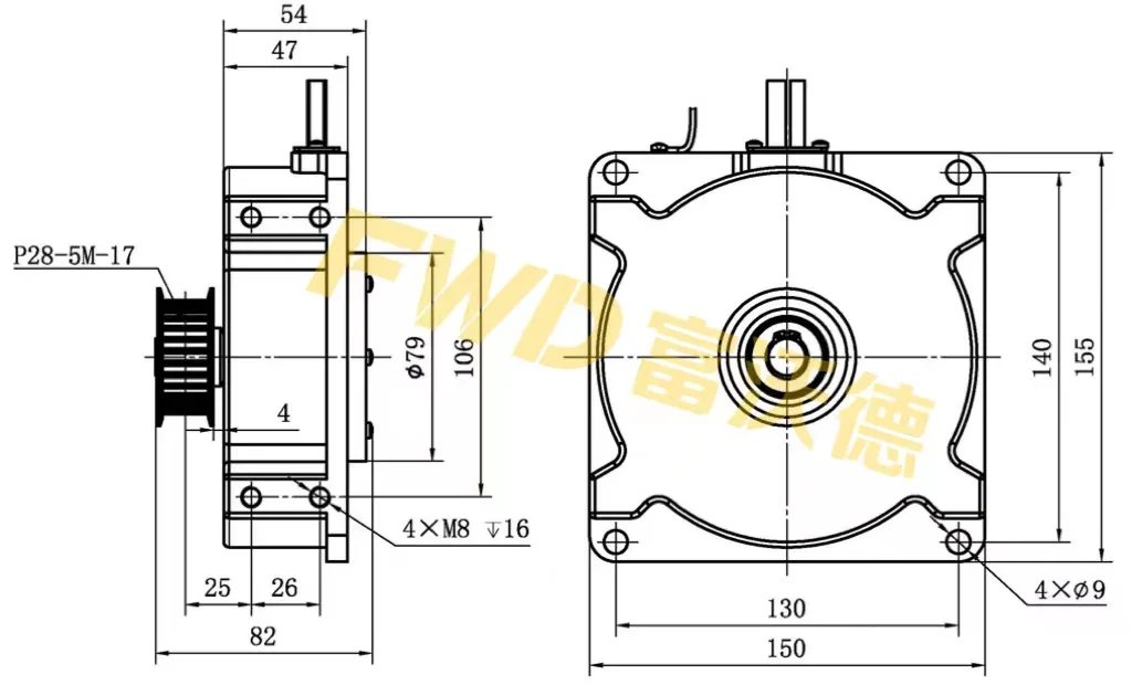F Insulation Class Elevator Door Motor Exporter-Ip54-Forvorda
