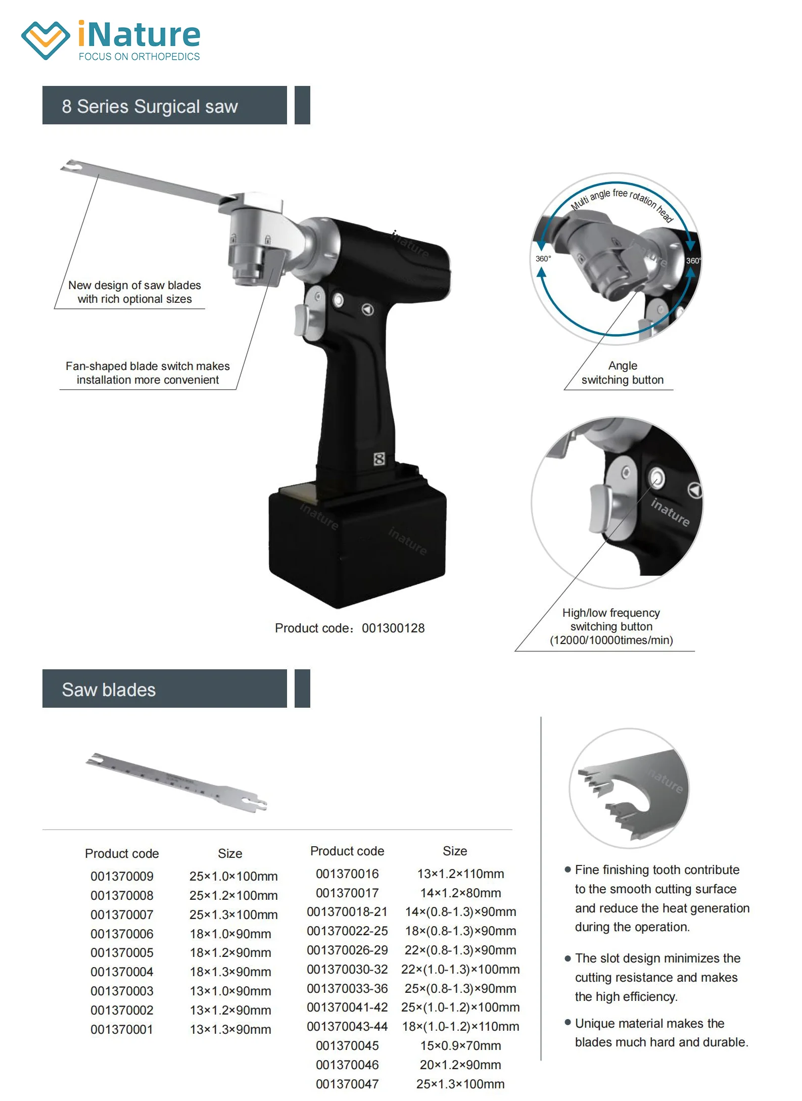Hand And Foot Medical Drill Saw Manufacturer/Supplier/Oem-Inature