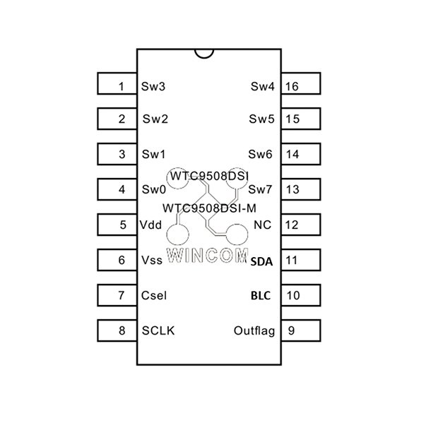 WTC9508DSI---8键串口输出电容式触摸IC_深圳市万代智控电子技术有限公司