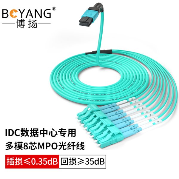 8芯MPO-LC光纤跳线_深圳中为思创科技有限公司