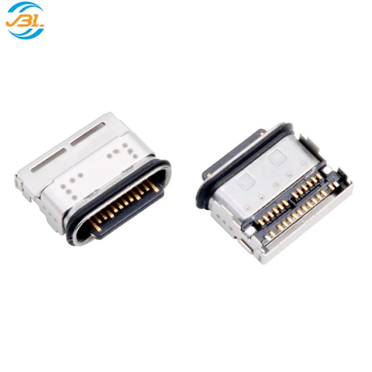 Jbl-104311002-C double row 24pin usb type-c female connector with locating peg smt