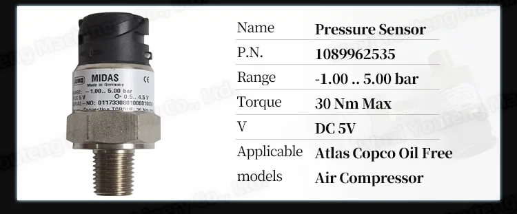 Air Compressor Pressure Transducer Supplier & Manufacturer - Atlas Copco