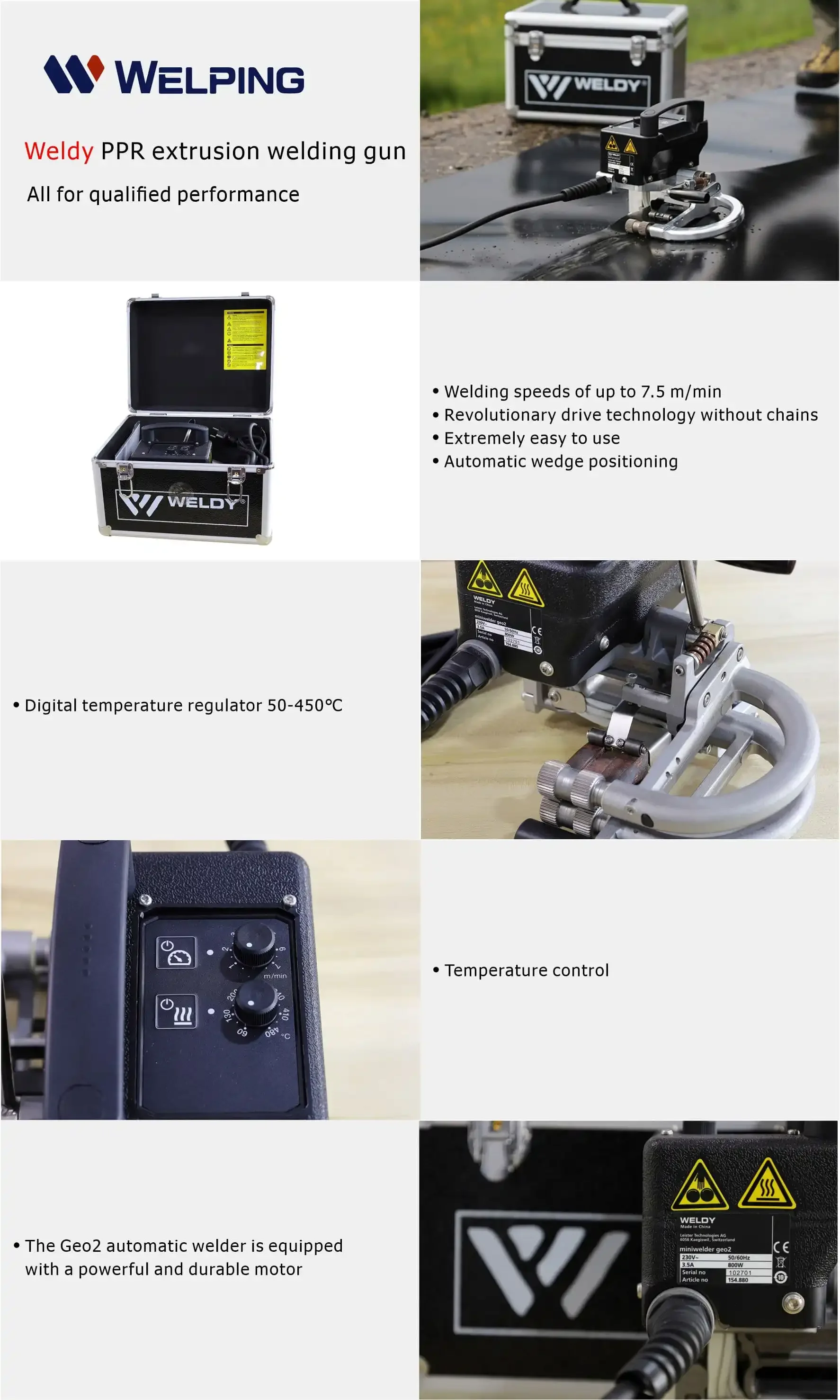WELDY Mini Welder GEO2 Handheld Plastic Extrusion Welder