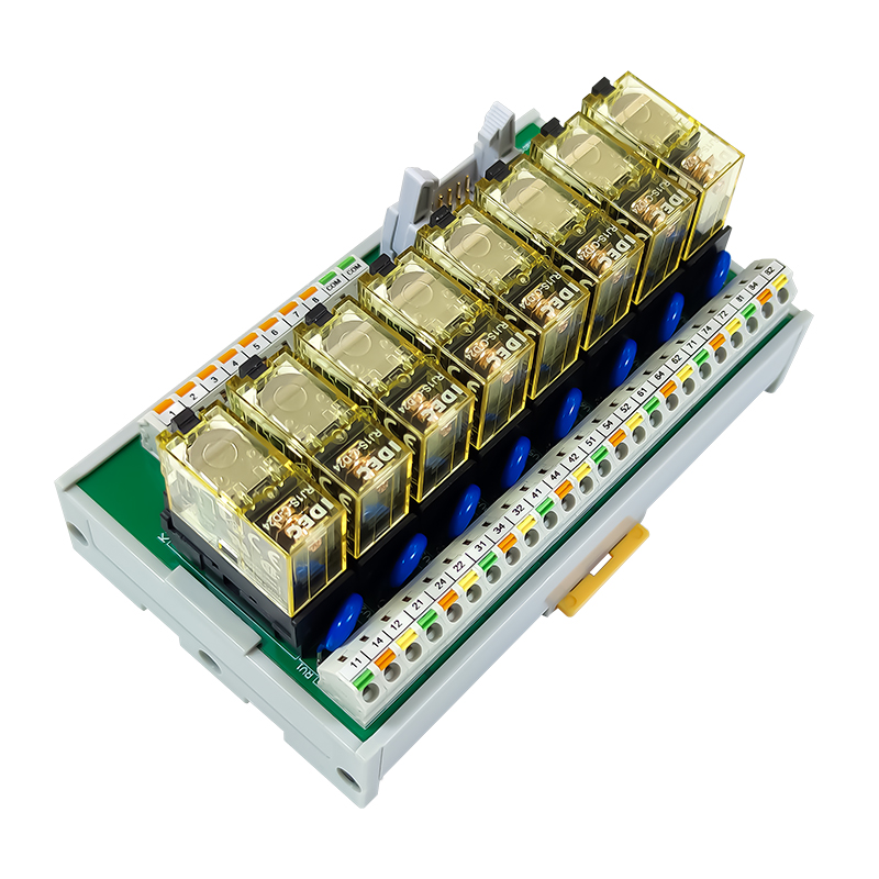 直插式继电器模组(SMD-8DO-1CO-DRY-FT/T 24VDC)-苏州世麦德电气有限公司 继电器模组