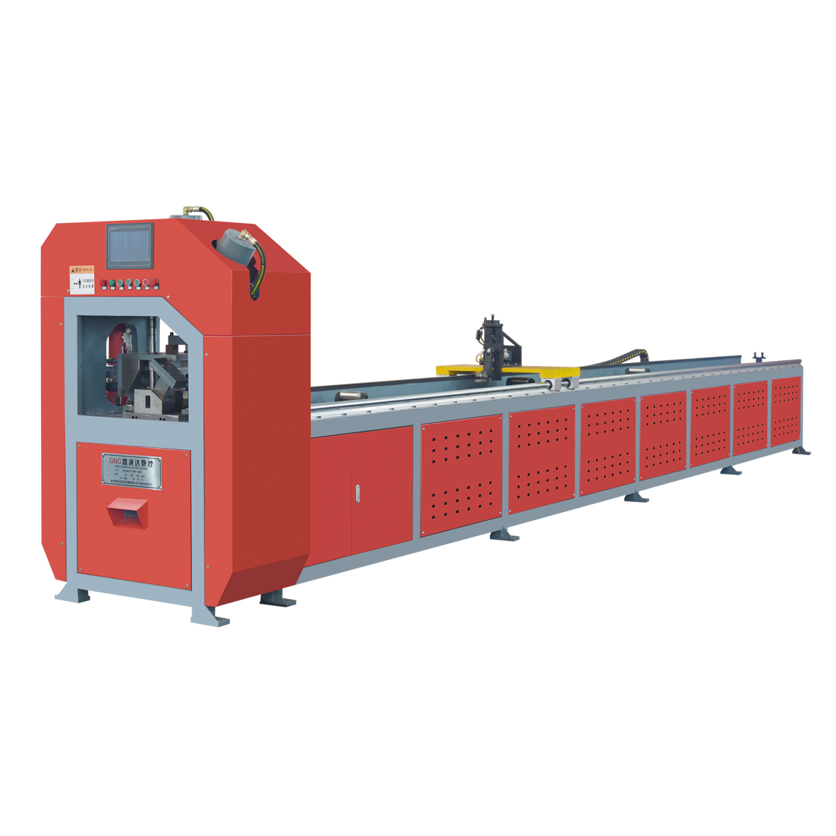 Automatic punching 45 degree Angle cut-off integrated machine_泉州德速达数控机械有限公司