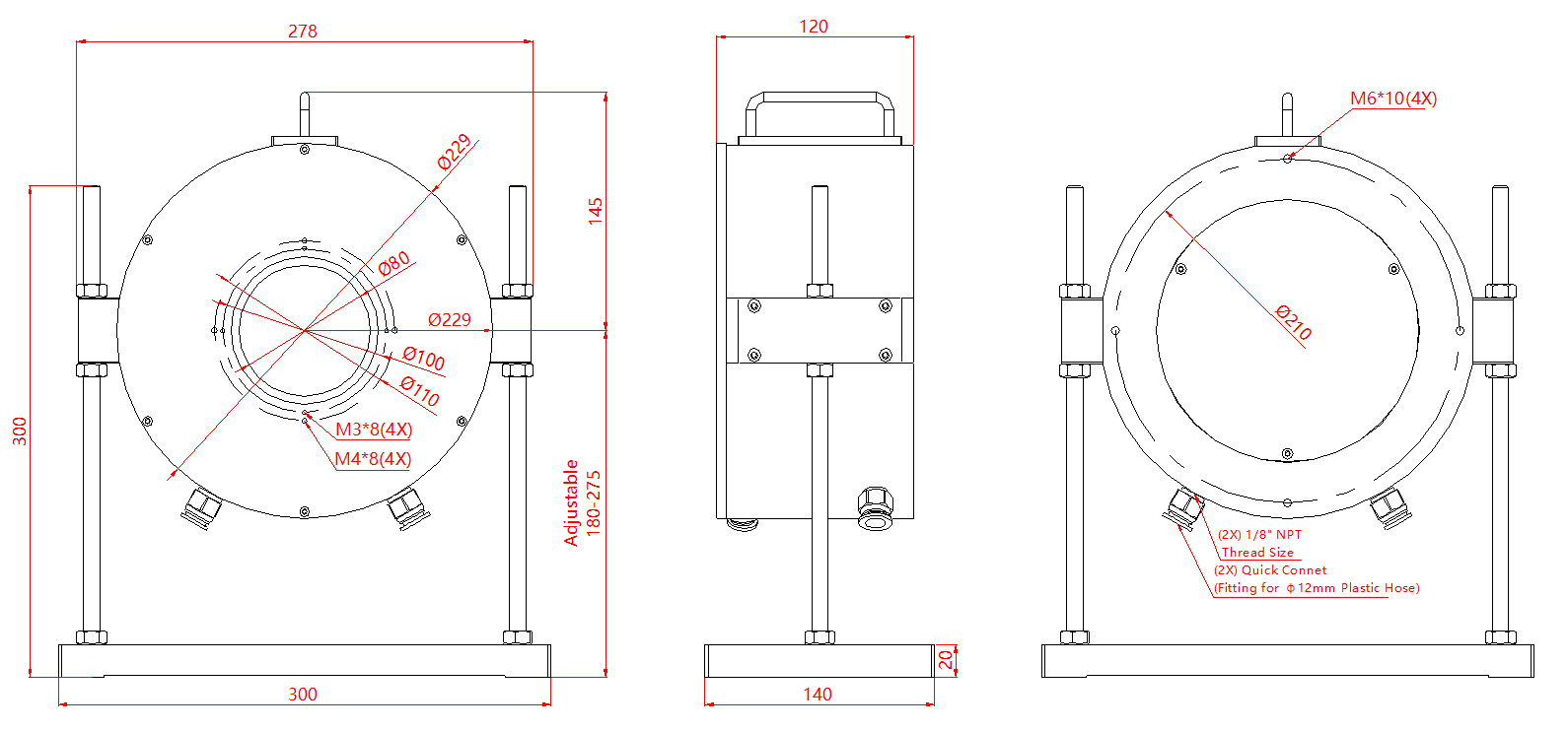 100W-30kW Water-cooled laser power sensor_Shenzhen Caihuang ...