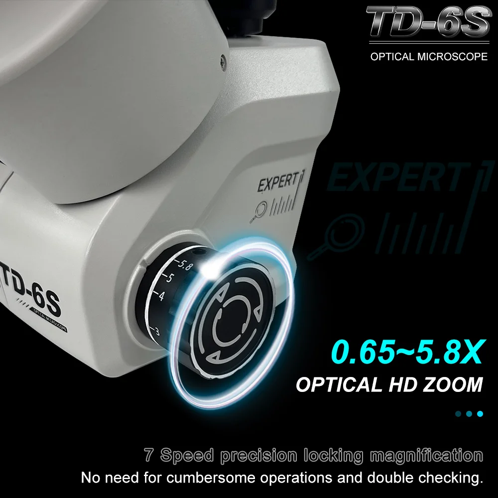 Taida-6.5-58X continuous zoom trinocular stereo microscope