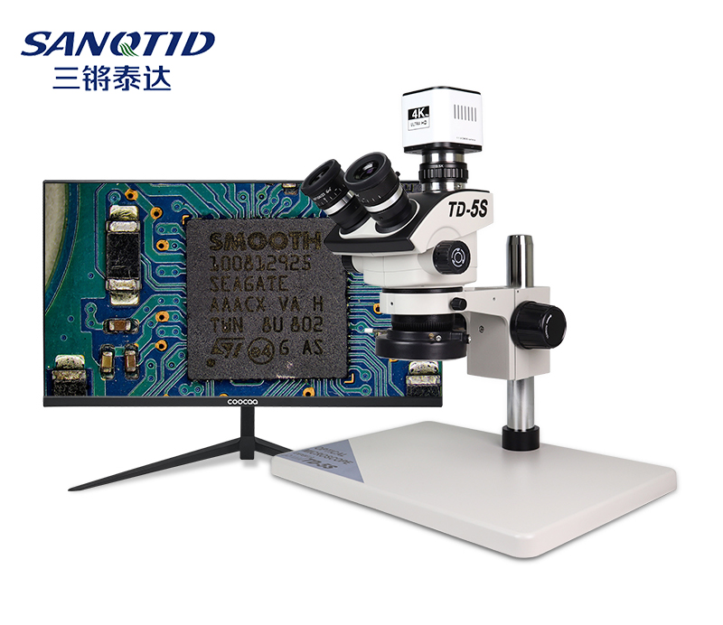 SANQTID-5S continuous zoom stereo 4K dual output microscope