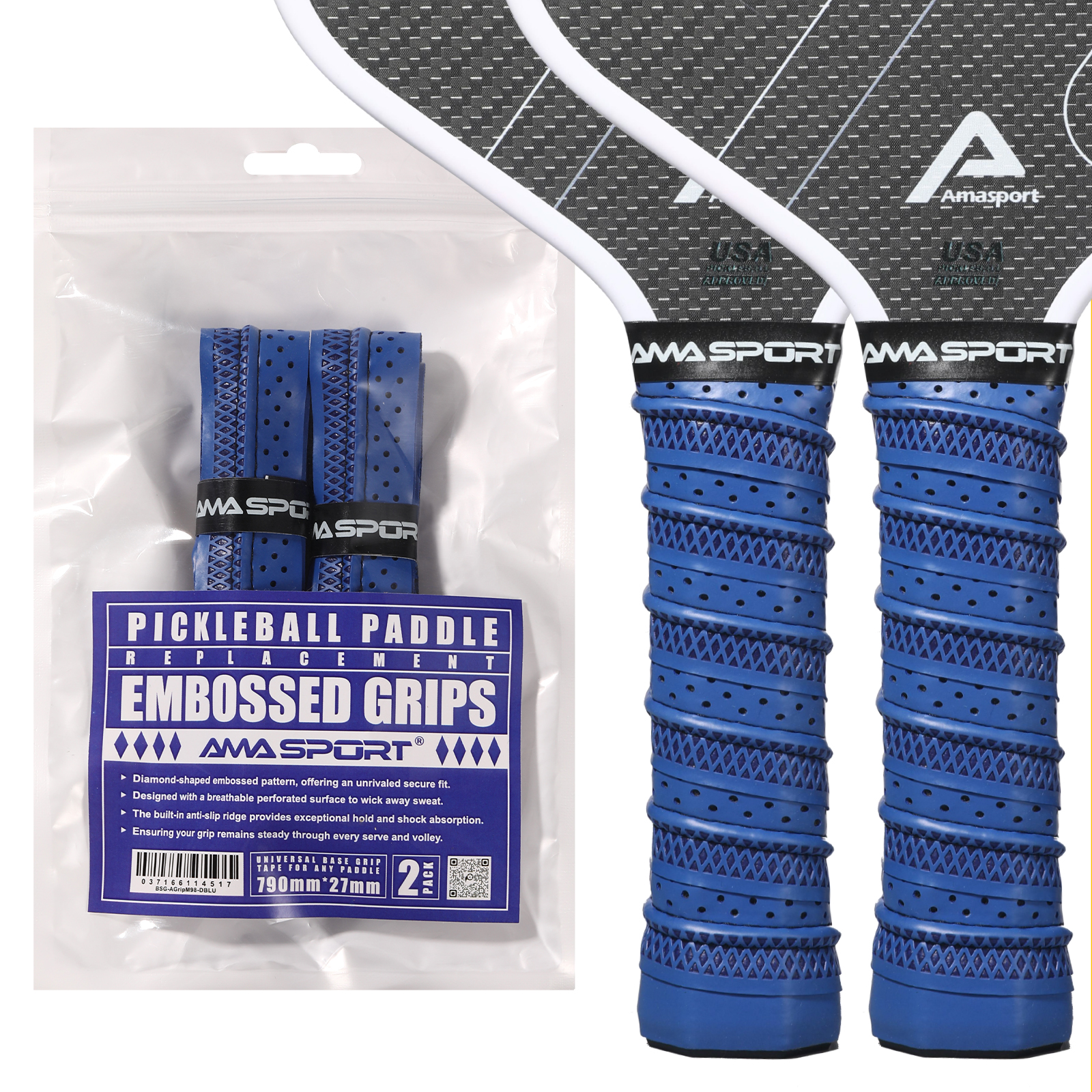 Pickleball Grip-M98-Deep Blue-Ama Sport
