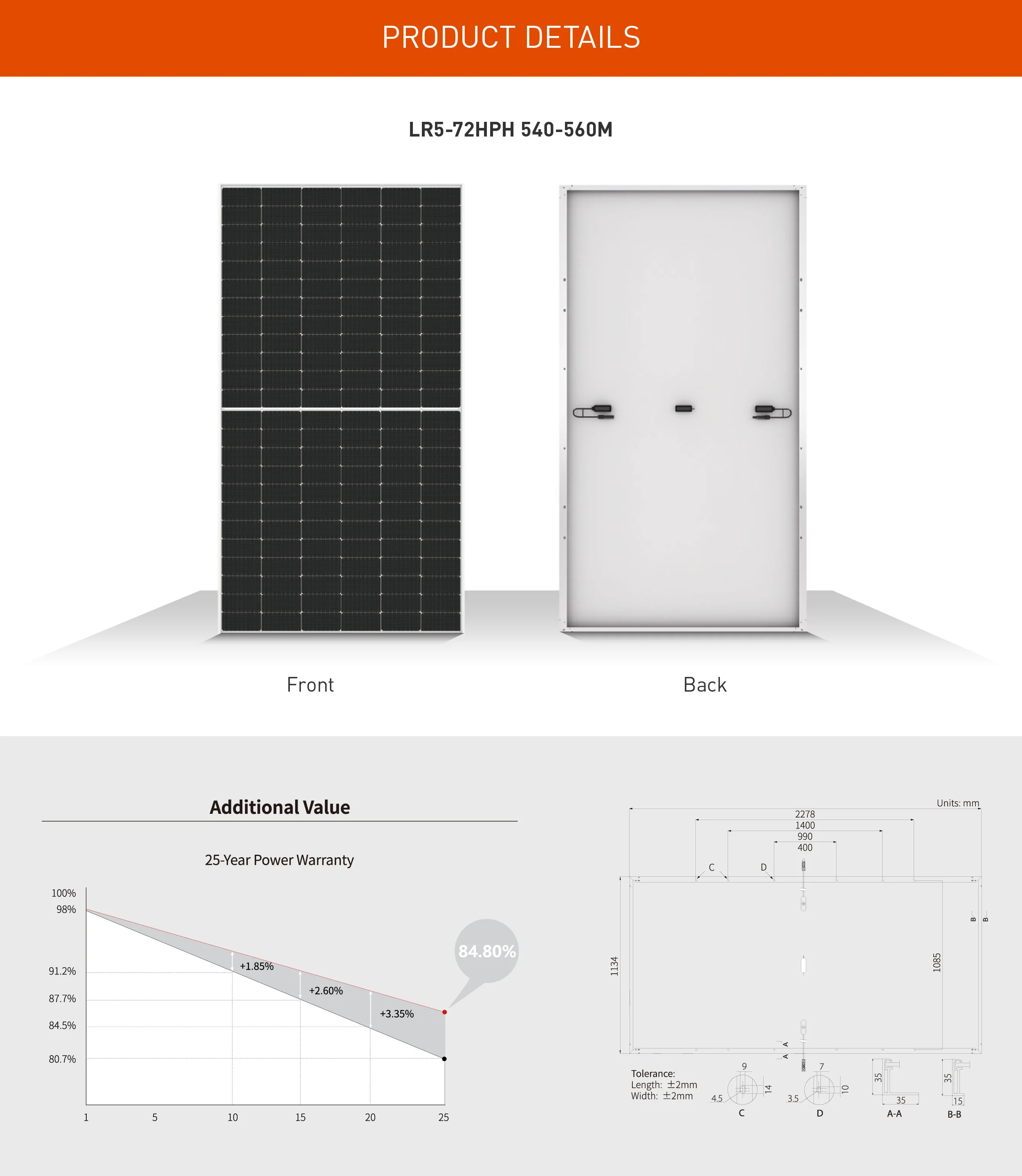 Longi solar LR5-72HPH 555W 560W 545W 550W