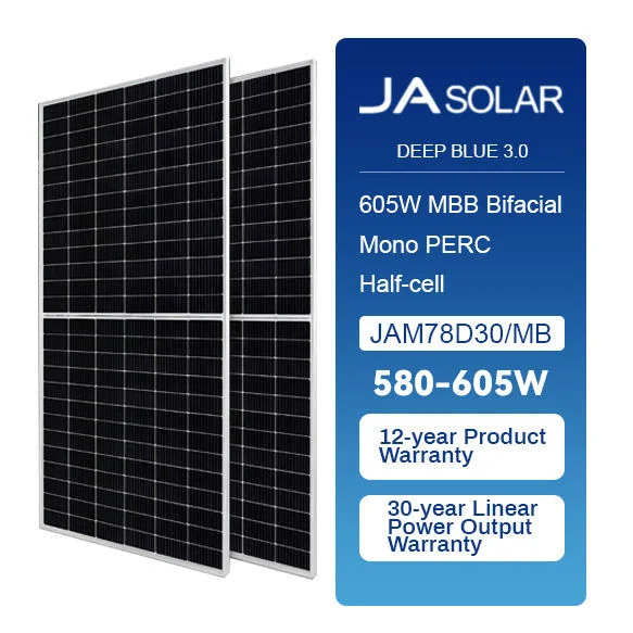 JA 580w 585W 590w 595w 600w 605w N-type Double glass Solar Panel ...